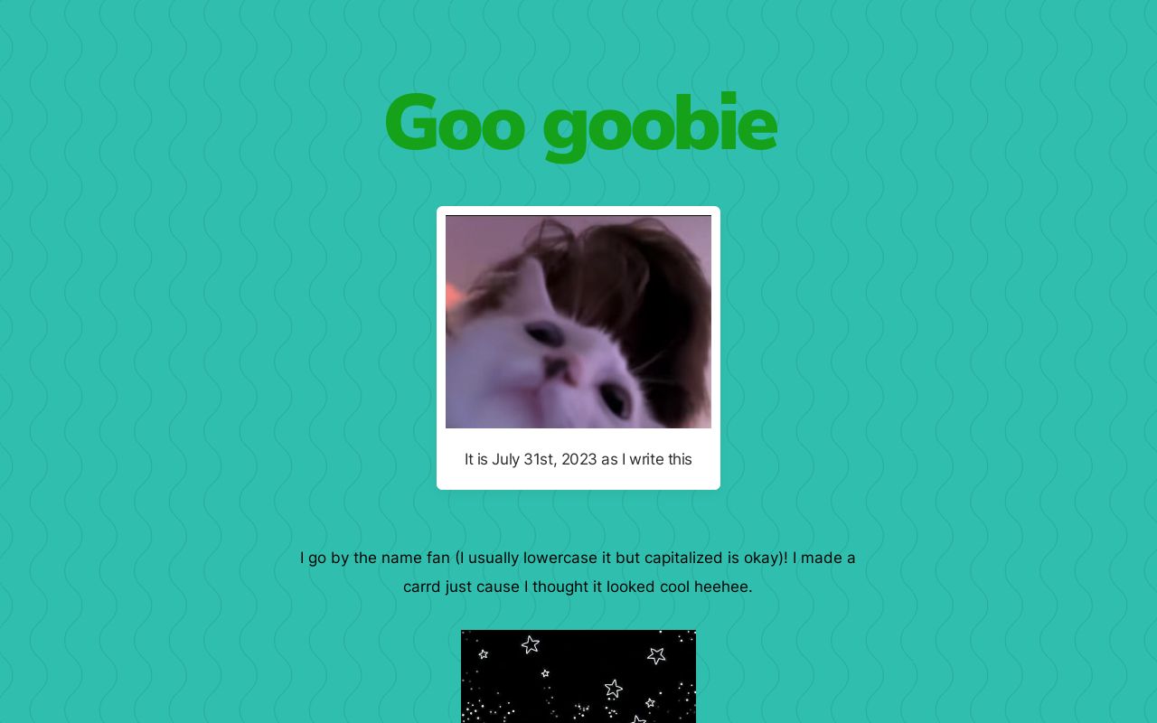 goo goobie (about me)
